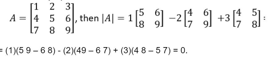 Determinant of a Matrix - For Square Matrices with Examples